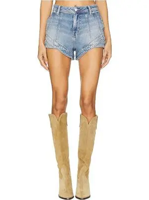 Free People Crvy Mona High-rise Denim Short - Power Trip