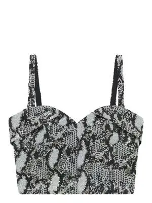 IRO PARIS Snake-print Corset Top - Black