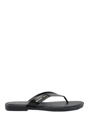 Michael Kors Leather Thong Sandals - Black
