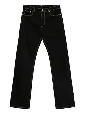 Off-White Logo-printed Straight-leg Jeans - Black