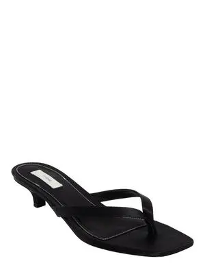 TOTEME Kitten Heel Flip Flop - Black