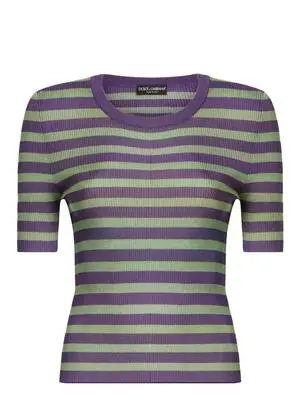 Dolce & Gabbana Striped Knitted Top - Green