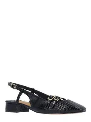 J. Reneé Jovana Lizard Embossed Slingback Pumps - Black