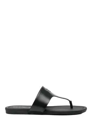 Calvin Klein Flat Faux-leather Sandals - Black