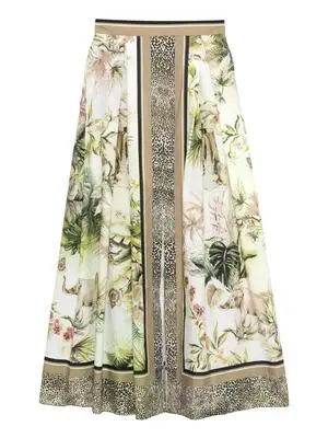 Elie Saab Savannah-print Long Skirt - Neutrals