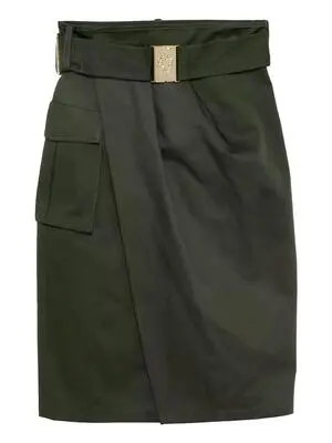 ELIE SAAB Gabardine Wrap Skirt