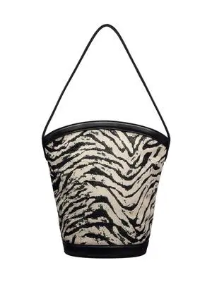 REFORMATION Giuliana Bucket Bag Zebra Raffia