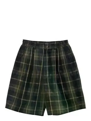 Comme Des Garçons Checked Shorts - Green