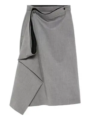 ALAINPAUL Wool Midi Skirt - Grey