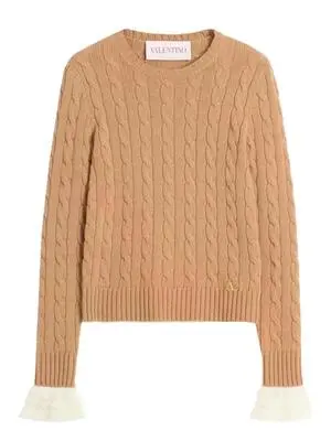 Valentino Garavani Cashmere Cable Knit Sweater - Brown