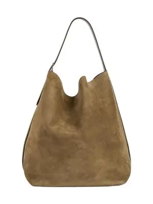 TOTEME Belted Suede Tote - Dark Olive