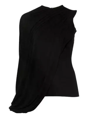 MANURI Lillies Cashmere Blouse - Black