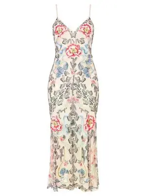 TEMPERLEY LONDON Bilbao Strappy Midi Dress - Pink