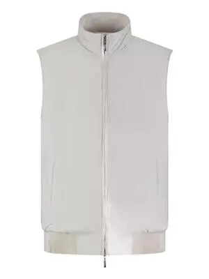 DORIANI CASHMERE Zip-Up Gilet Neutrals