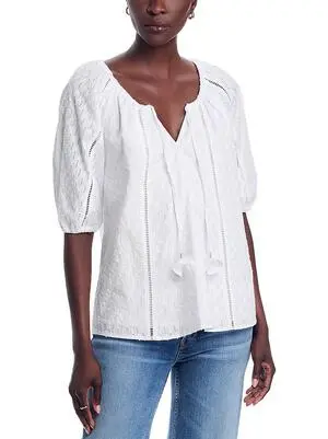 Tommy Bahama Palm Cove Elbow Sleeve Top - White