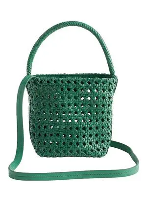 Madewell Handwoven Caned Leather Mini Bag Lagoon Green