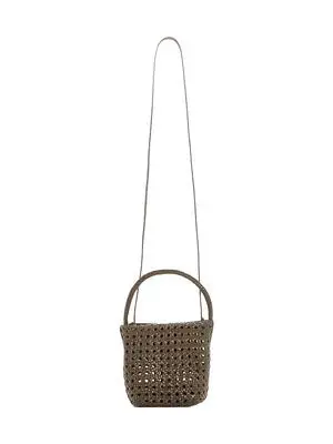 Madewell Handwoven Caned Leather Mini Bag - Pressed Sand