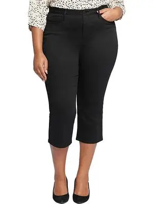 NYDJ Joni High Rise Relaxed Capri Jeans Black