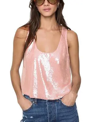 Rebecca Minkoff Rory U Neck Tank - Medium Pink