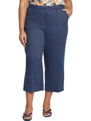 NYDJ Wide-leg Capri Cargo Pants - Oxford Navy
