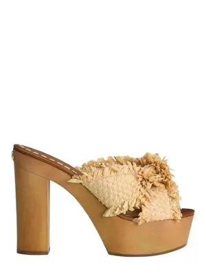 Dolce & Gabbana 130mm Frayed-detail Sandals - Neutrals