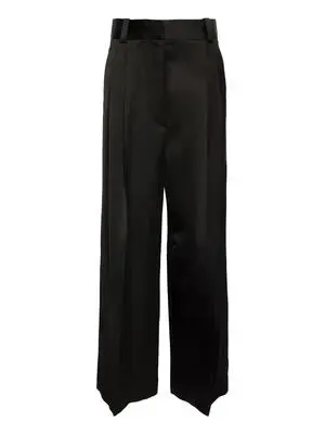 Khaite Simone Satin Trousers - Black
