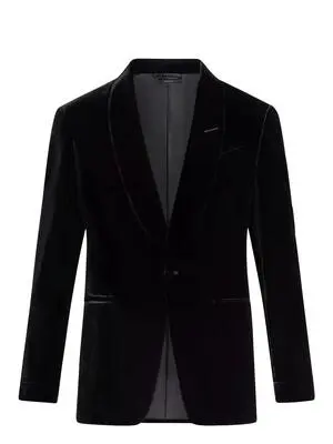 TOM FORD Single-breasted Velvet Blazer - Black