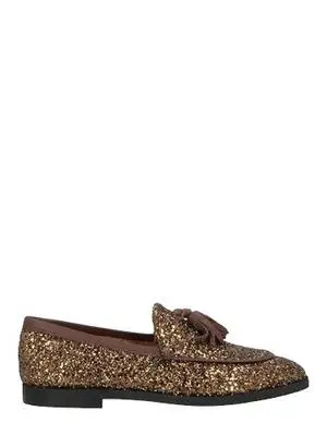 GIO+ Leather Loafers With Appliqués - Yellow