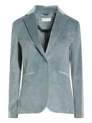 CIRCOLO 1901 Single-breasted Velvet Blazer - Blue