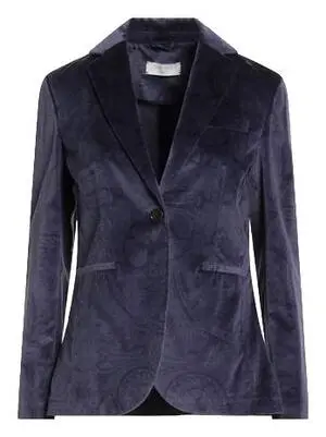 CIRCOLO 1901 Single-breasted Velvet Blazer - Navy