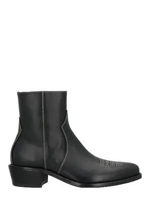MICH SIMON Calfskin Ankle Boots - Black
