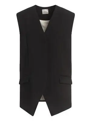 ALYSI Single-breasted Sleeveless Blazer - Black