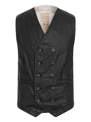 MESSAGERIE Tailored Vest In Linen Blend - Black