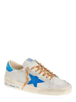 GOLDEN GOOSE Stardan Croc Embossed Sneakers - Grey/ Blue