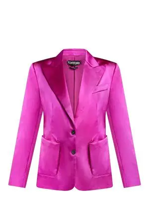 TOM FORD Single-breasted Satin Blazer - Pink