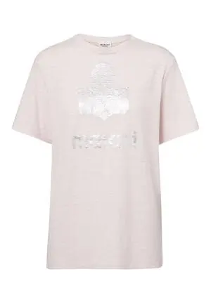 MARANT ETOILE Zewel Logo Linen T-Shirt Pink