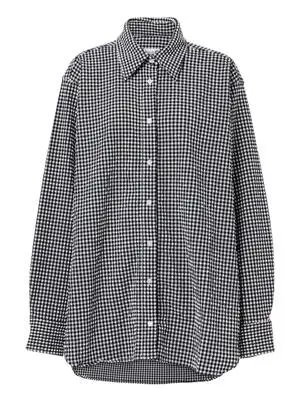 Hunza G Gingham Oversized Shirt - Black