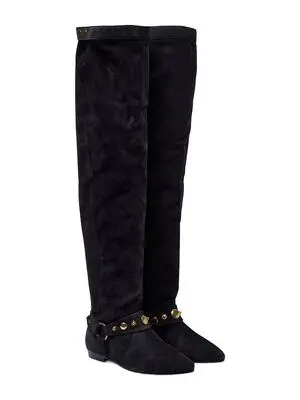 Isabel Marant Selize Suede Over-the-knee Boots - Black