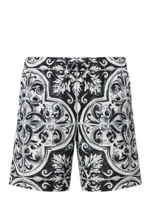 Dolce & Gabbana Majolica Swim Trunks - Black