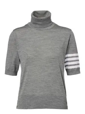 Thom Browne 4-bar Wool Turtleneck Sweater - Grey