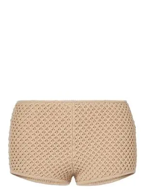 Elie Saab Crochet Cotton-blend Shorts - Beige