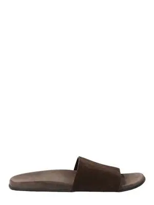 THE ROW Hugh Suede Slides - Brown