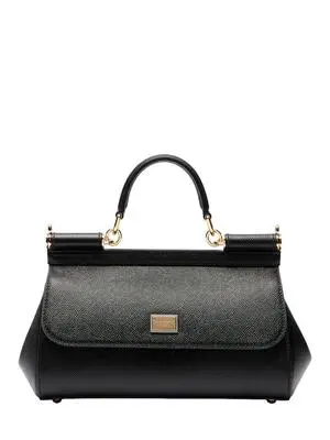 Dolce & Gabbana Sicily Small Leather Tote - Black