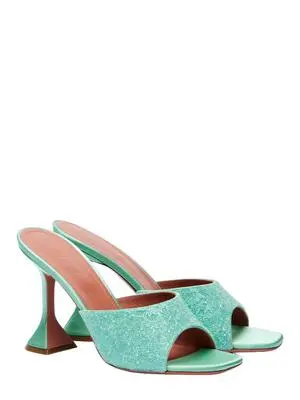 Amina Muaddi Lupita 95 Crystal-embellished Mules - Green