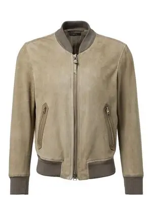 TOM FORD Suede Bomber Jacket - Green