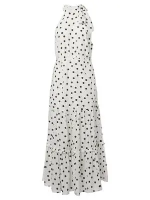 Rixo Polka-dot Cotton Maxi Dress - White