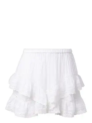 MARANT ETOILE Geana Ruffled Cotton Shorts - White