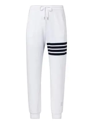 Thom Browne 4-bar Cotton Jersey Sweatpants - White
