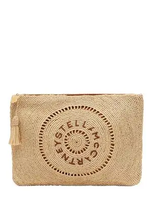 Stella McCartney Logo Raffia Pouch - Neutrals