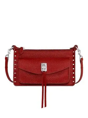 Rebecca Minkoff Mini Darren Top Zip Leather Crossbody Bag - Siren